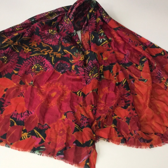 Bindya | Accessories | Cashmeresilk Floral Scarf Bindya New York | Poshmark